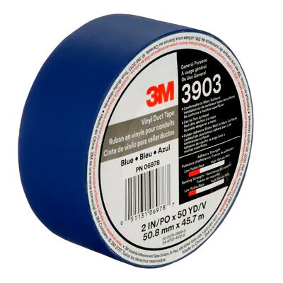 3M Vinyl Duct Tape Blue, 2 in x 50 yd 6.5 mil, 3M 3903, 70-0075-0689-5 ...